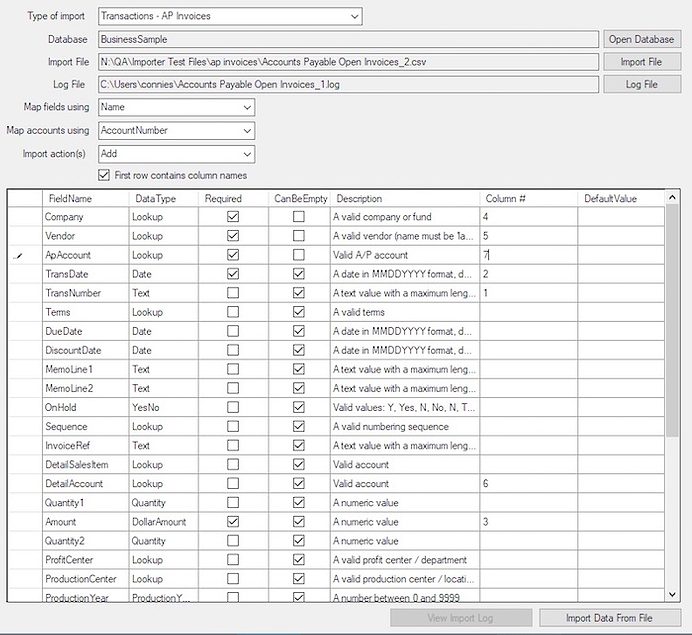 Red Wing Software Data Importer for CenterPoint Accounting and Payroll